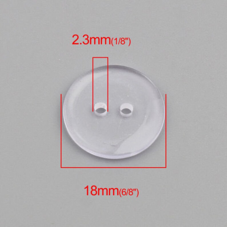 Two Hole Buttons Clear Transparent Round Plastic Sewing Buttons for T ...