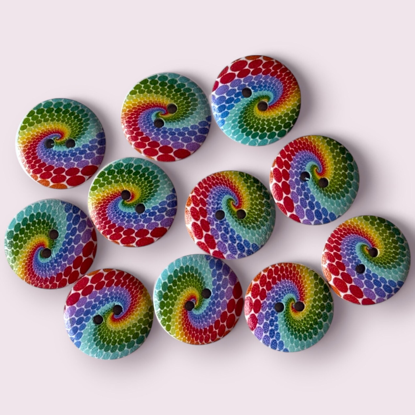 Rainbow Wooden Buttons: Colorful Craft Supplies (15mm-25mm) - Etsy UK