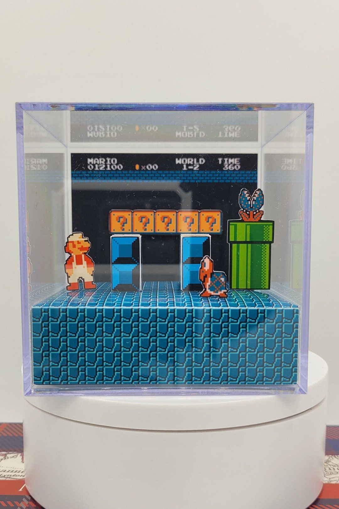 Super Mario Inspired 3D Acrylic Cube Diorama - World 1-2 - Etsy