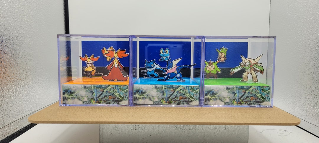 CUSTOM! Pokemon Inspired X and Y 3D Acrylic Cube Diorama - Kalos ...