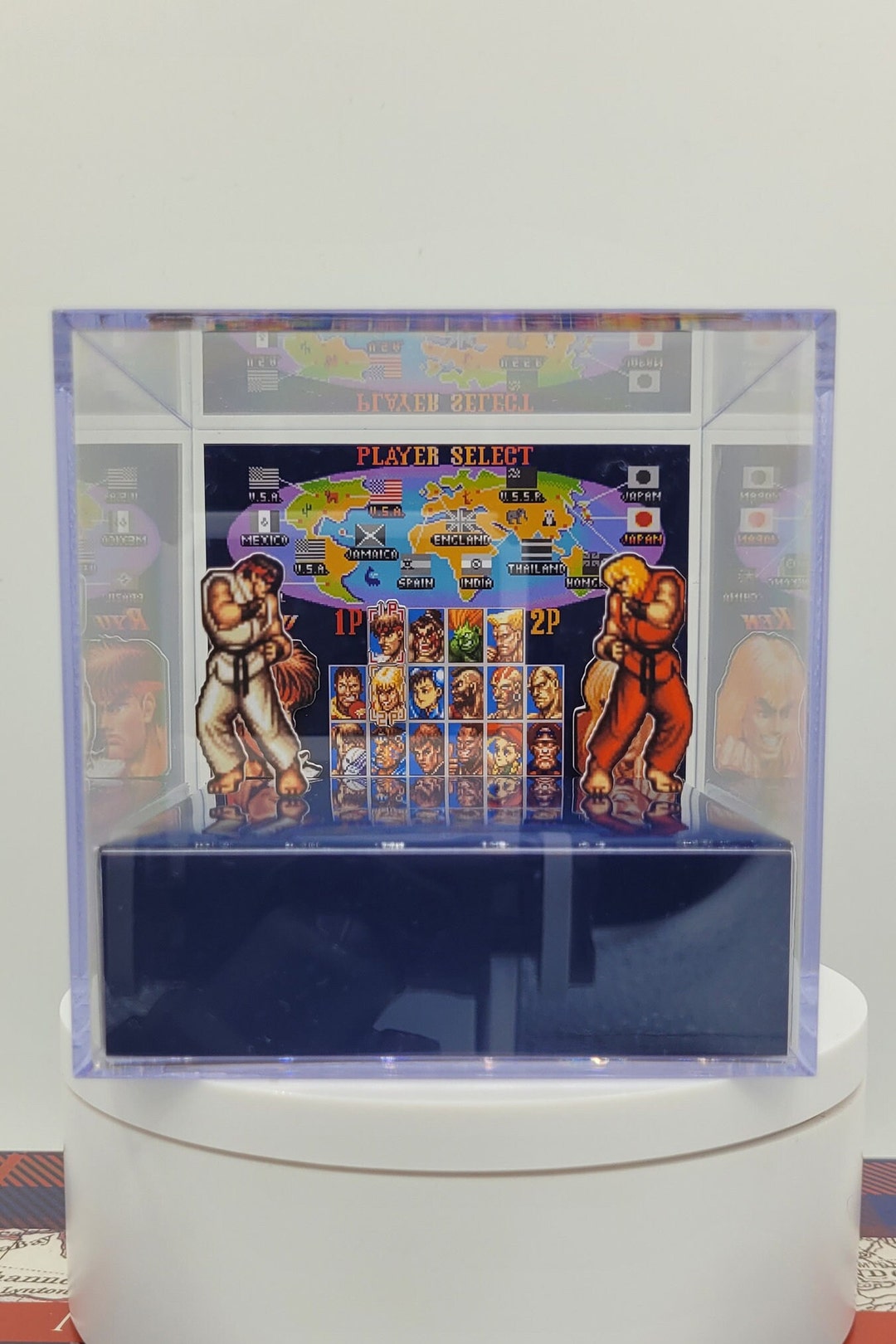 CUSTOM! Super Street Fighter 2 Inspired 3D Acrylic Cube Diorama ...