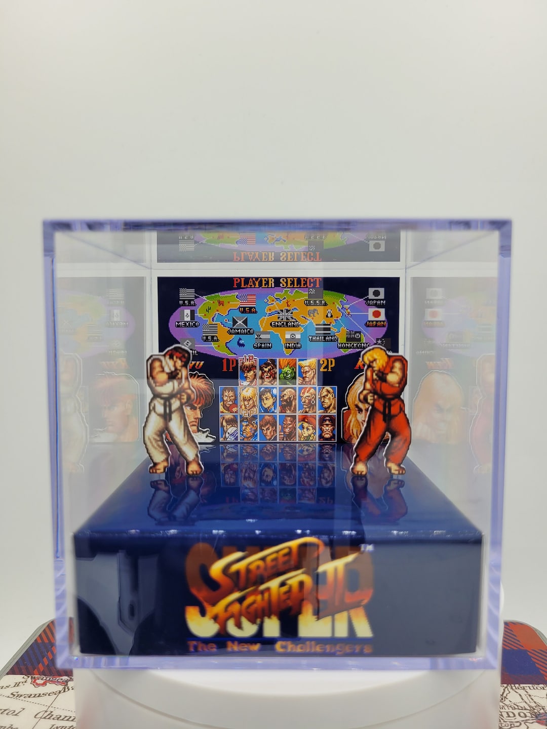 CUSTOM Super Street Fighter 2 the New Challengers 3D Acrylic Cube ...