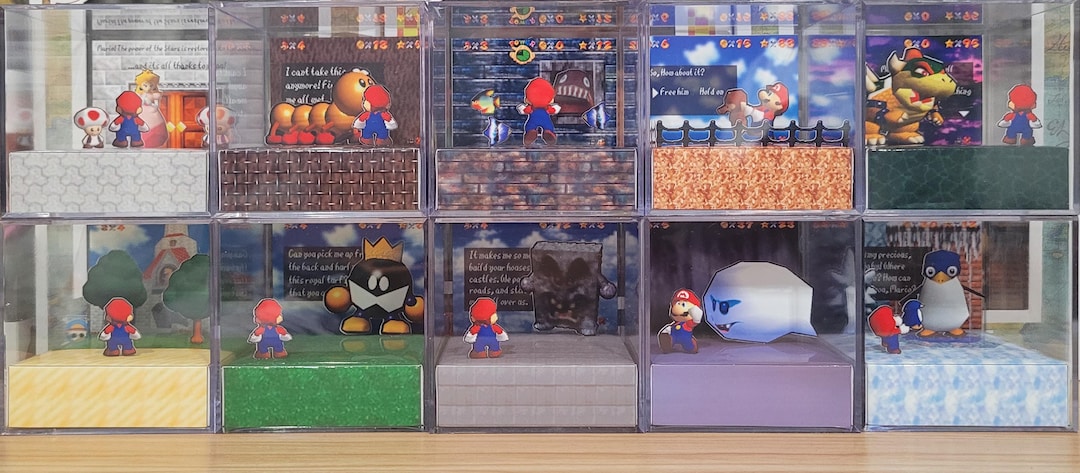 Super Mario 64 Inspired 3D Acrylic Cube Dioramas - Etsy