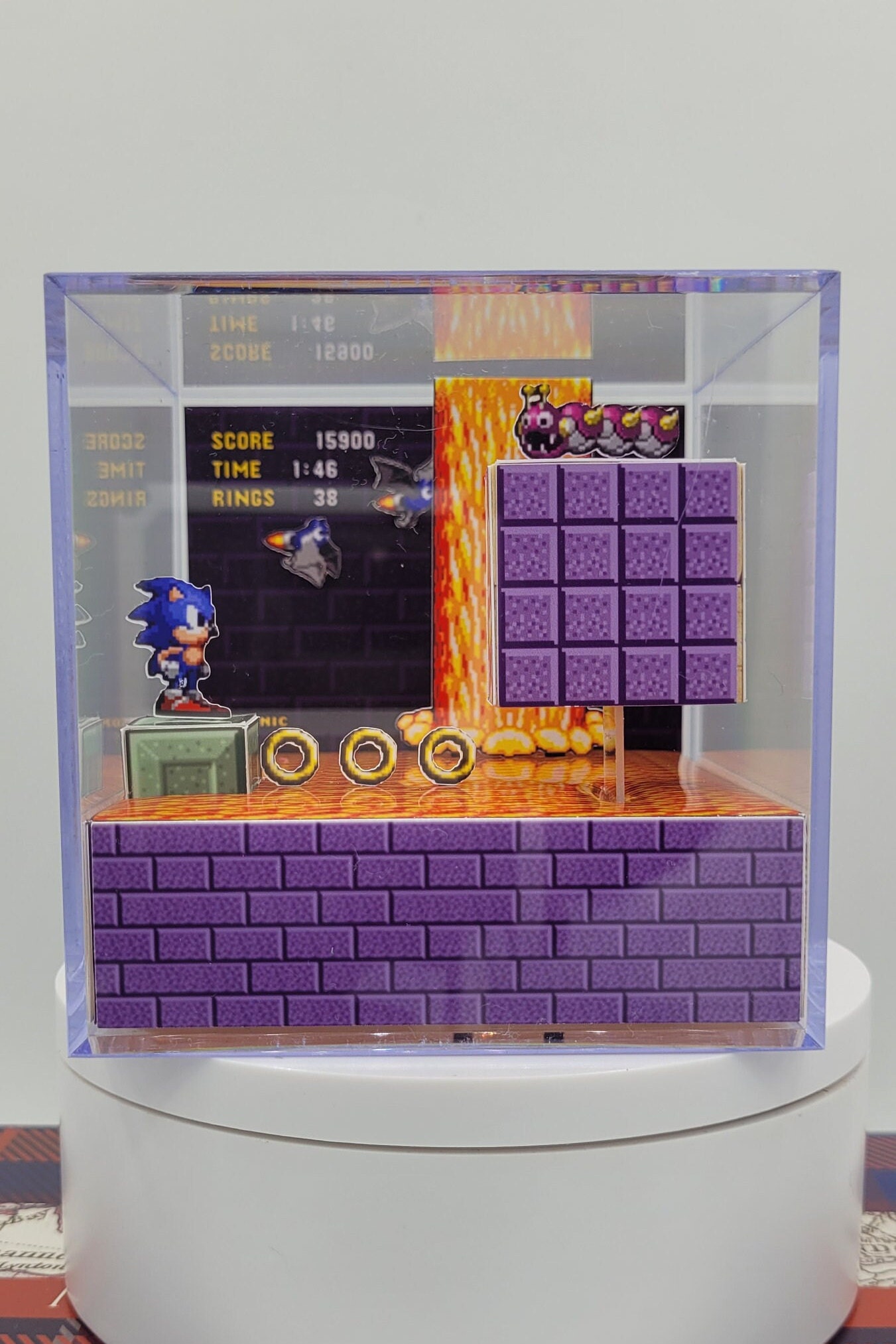 Sonic the Hedgehog Inspired 3D Acrylic Cube Dioramas - Etsy