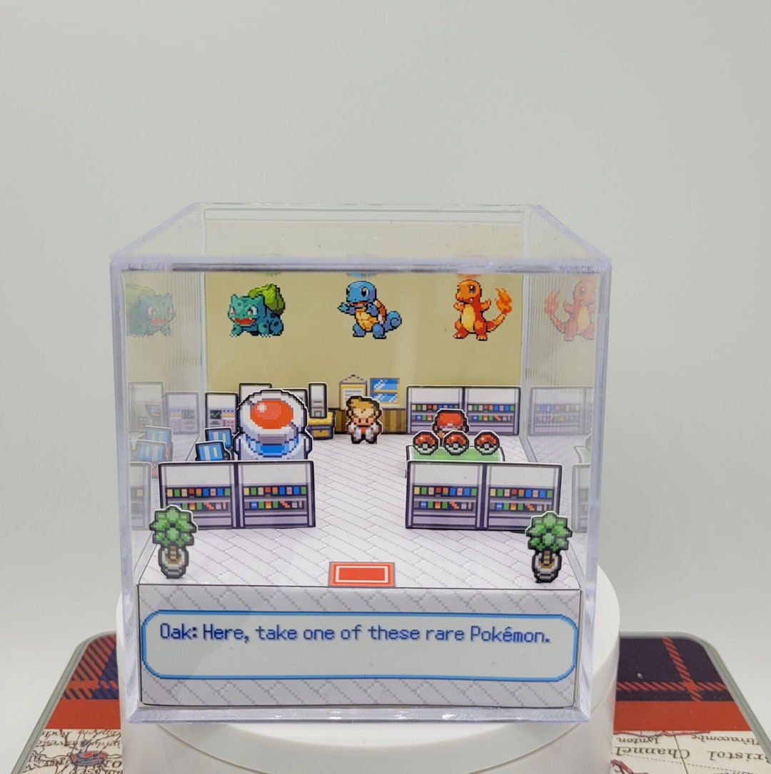Pokemon Inspired 3D Acrylic Cube Diorama - Oaks Lab - Etsy
