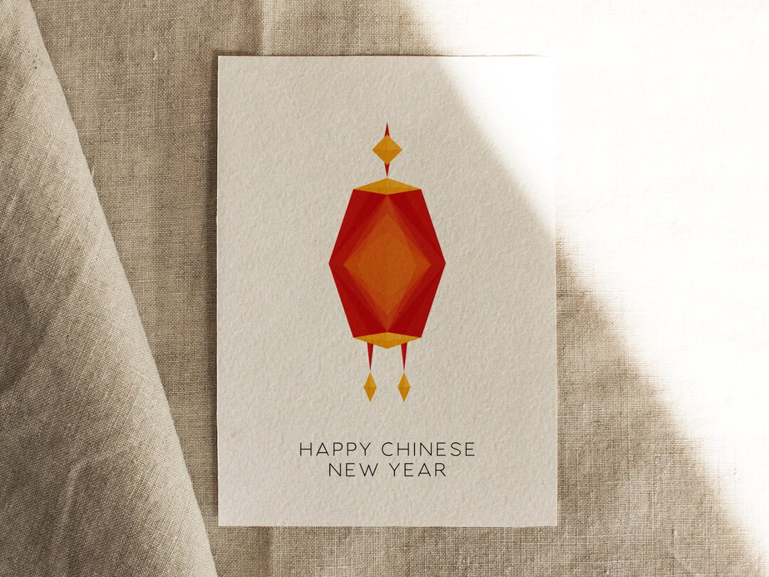 Printable Chinese New Year Card | Chinese Lantern Card | Lunar New Year ...