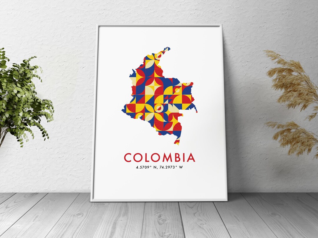 Colombia Map Print Modern, Colombia Poster Minimalist, Colombia Print ...
