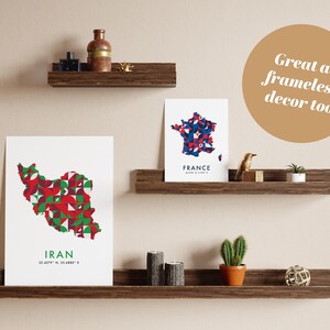 Iran Map Print Modern Style, Iran Poster Minimalist, Iran Print ...