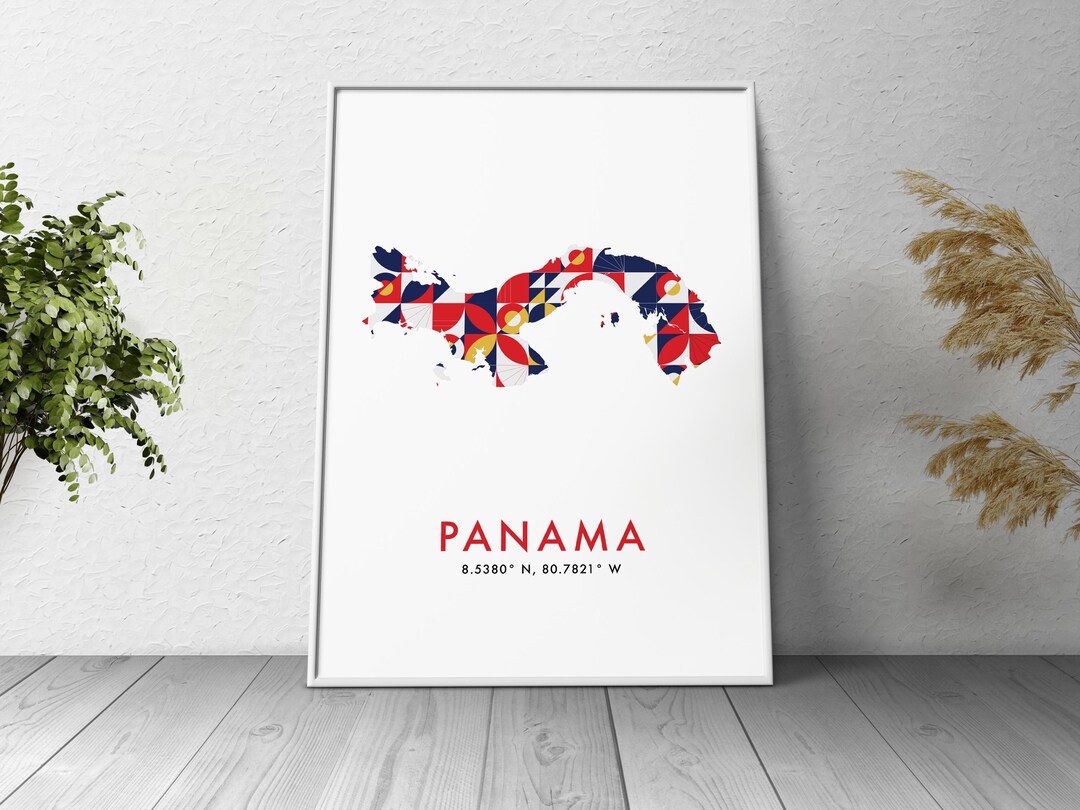 Panama Map Print Modern Style, Panama Poster Minimalist, Panama Print ...