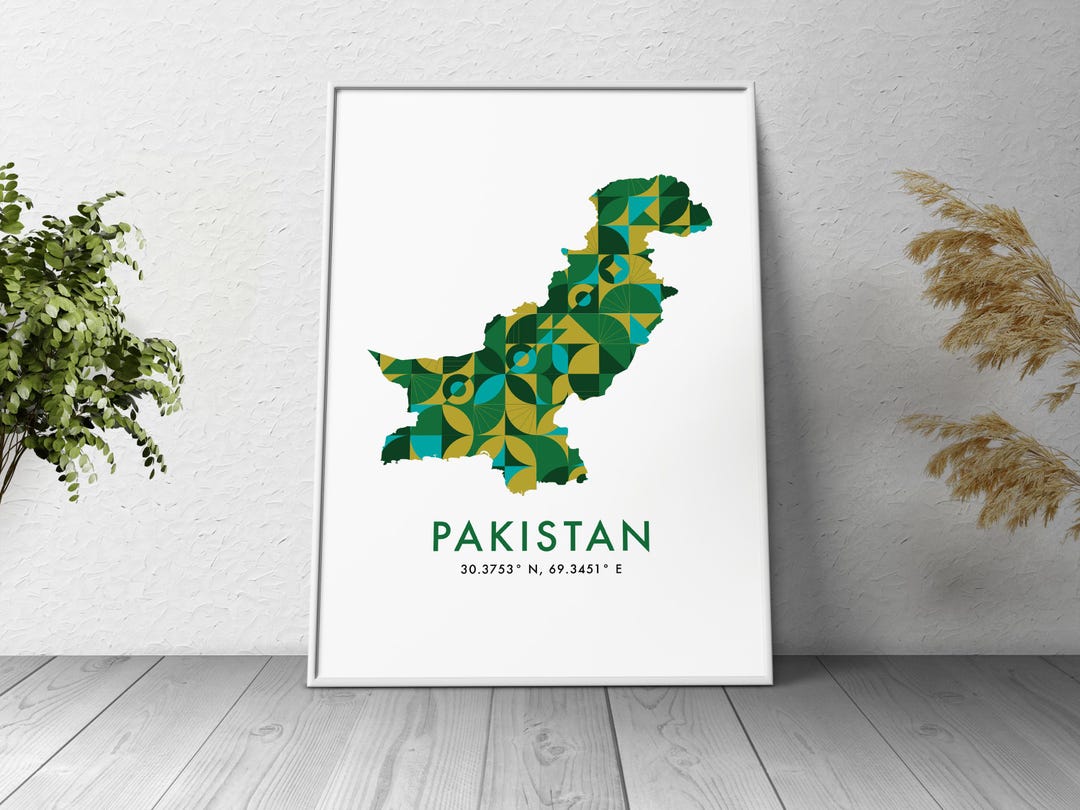 Pakistan Map Print Modern, Pakistan Poster Minimalist, Pakistan Print ...