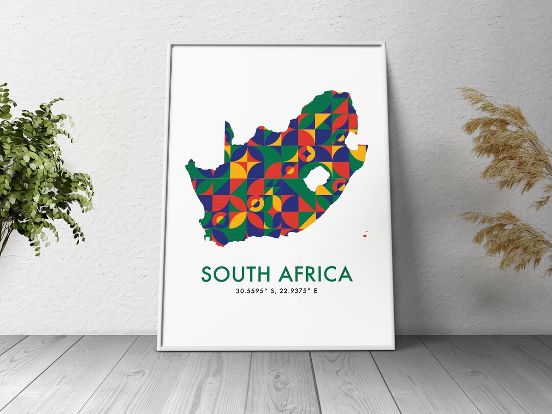 South Africa Map Print Modern, South Africa Poster Minimalist, South ...