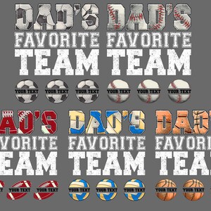 Personalized Sports Dad Png Bundle, Baseball Png, Dad's Favorite Team ...