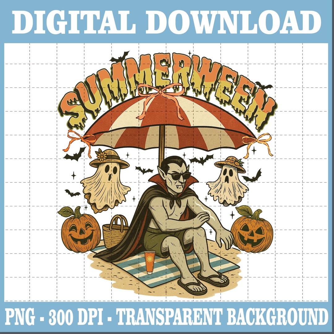 Summerween PNG, Spooky Summer Halloween Png, Funny Halloween Beach Png ...