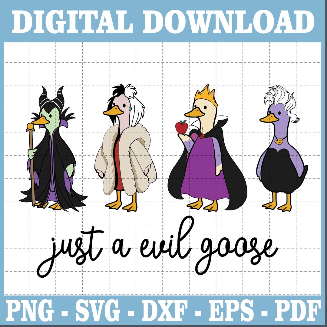 Just a Evil Goose Svg, Funny Halloween Goose Svg, Villains Svg, Witches ...