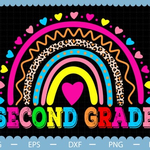 Back to School Rainbow Second Grade Svg, Hello School Svg, First Day of ...