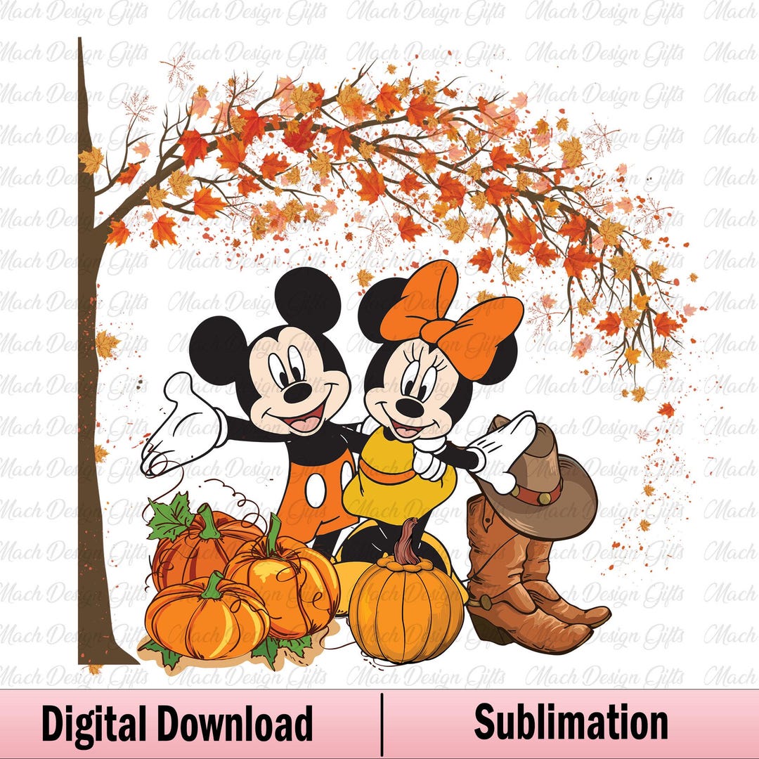 Happy Fall Png, Fall Vibes Png, Mouse and Friends, Pumpkin Season Png ...