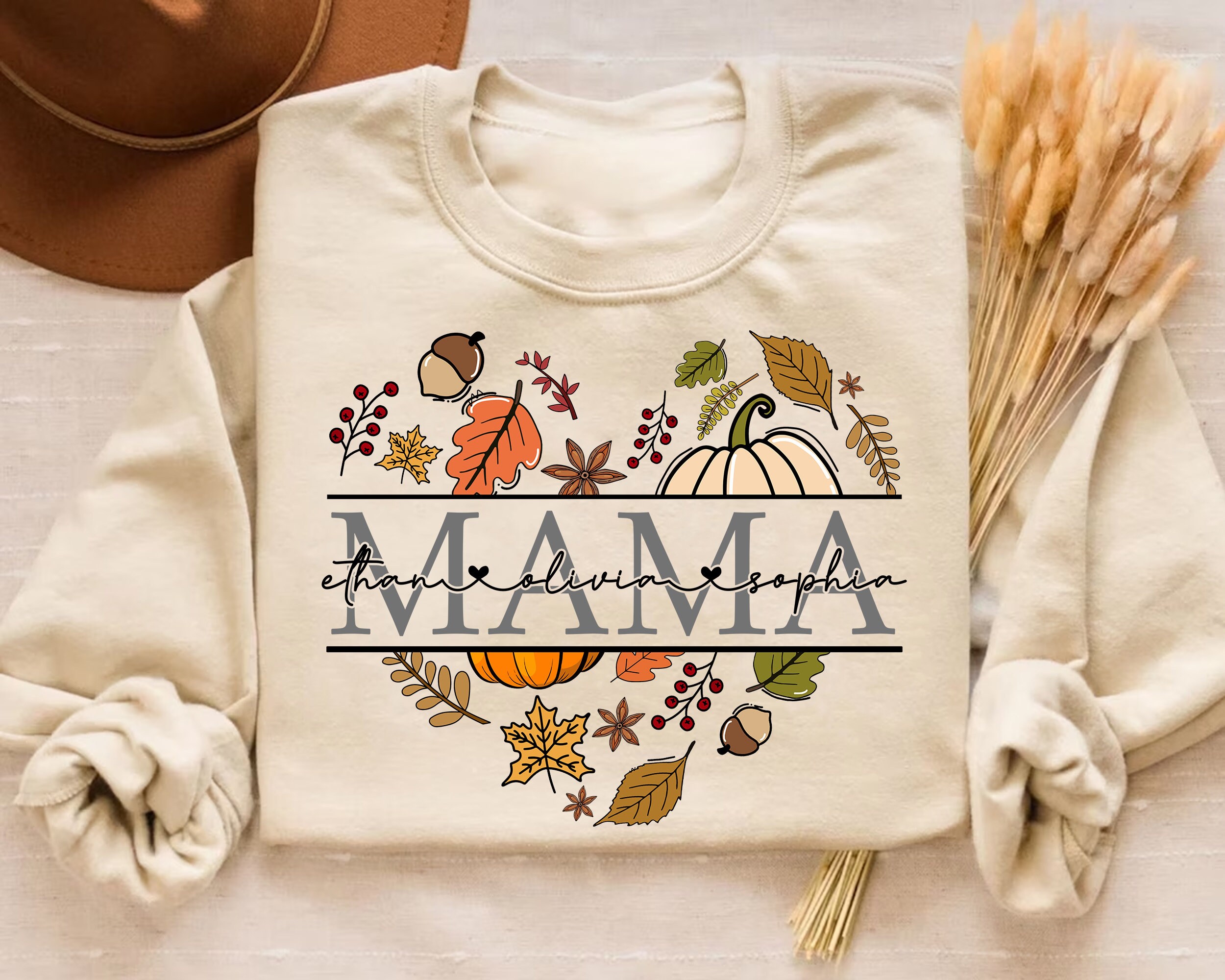 Autumn Mama Pumpkins Png Bundle, Fall Mama With Kidnames, Mama Pumpkin ...