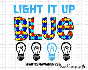 Autism Light Bulb With Puzzle Pieces - Etsy