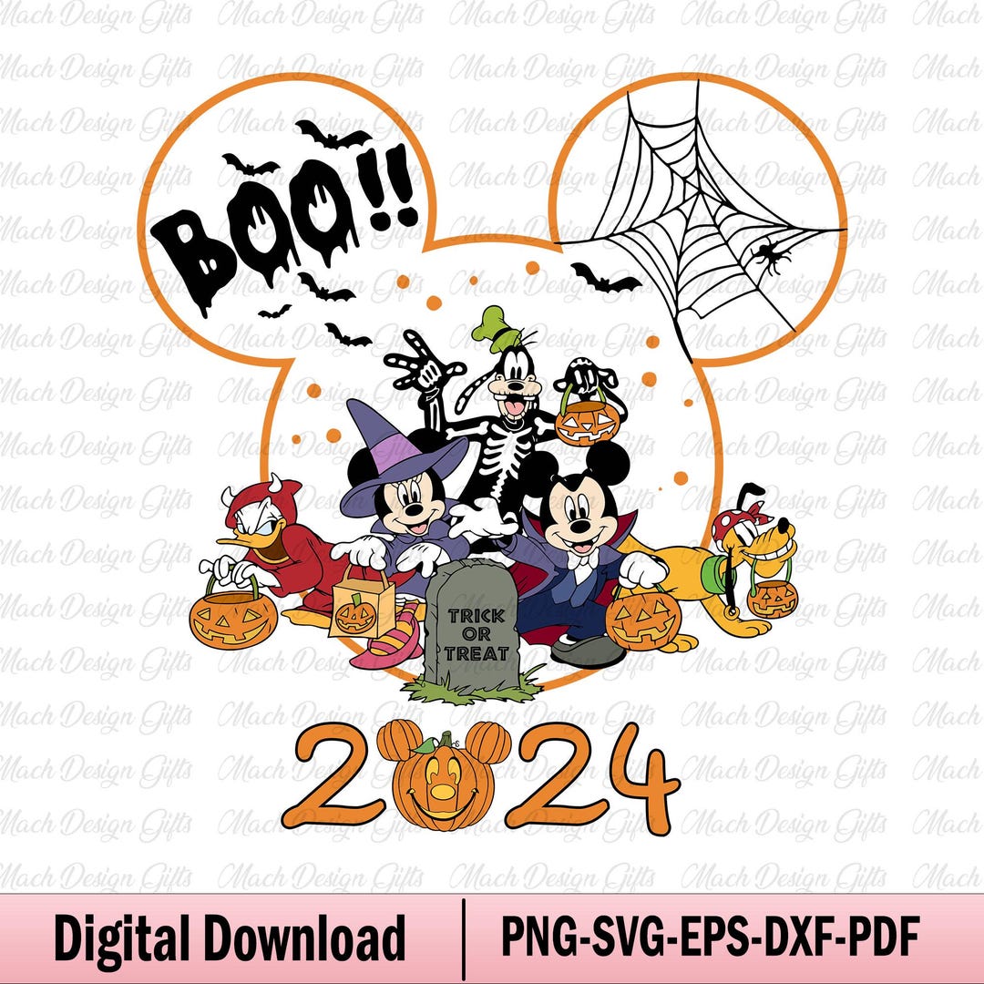 Halloween Boo 2024 Svg, Mouse and Friends, Halloween Svg, Happy ...