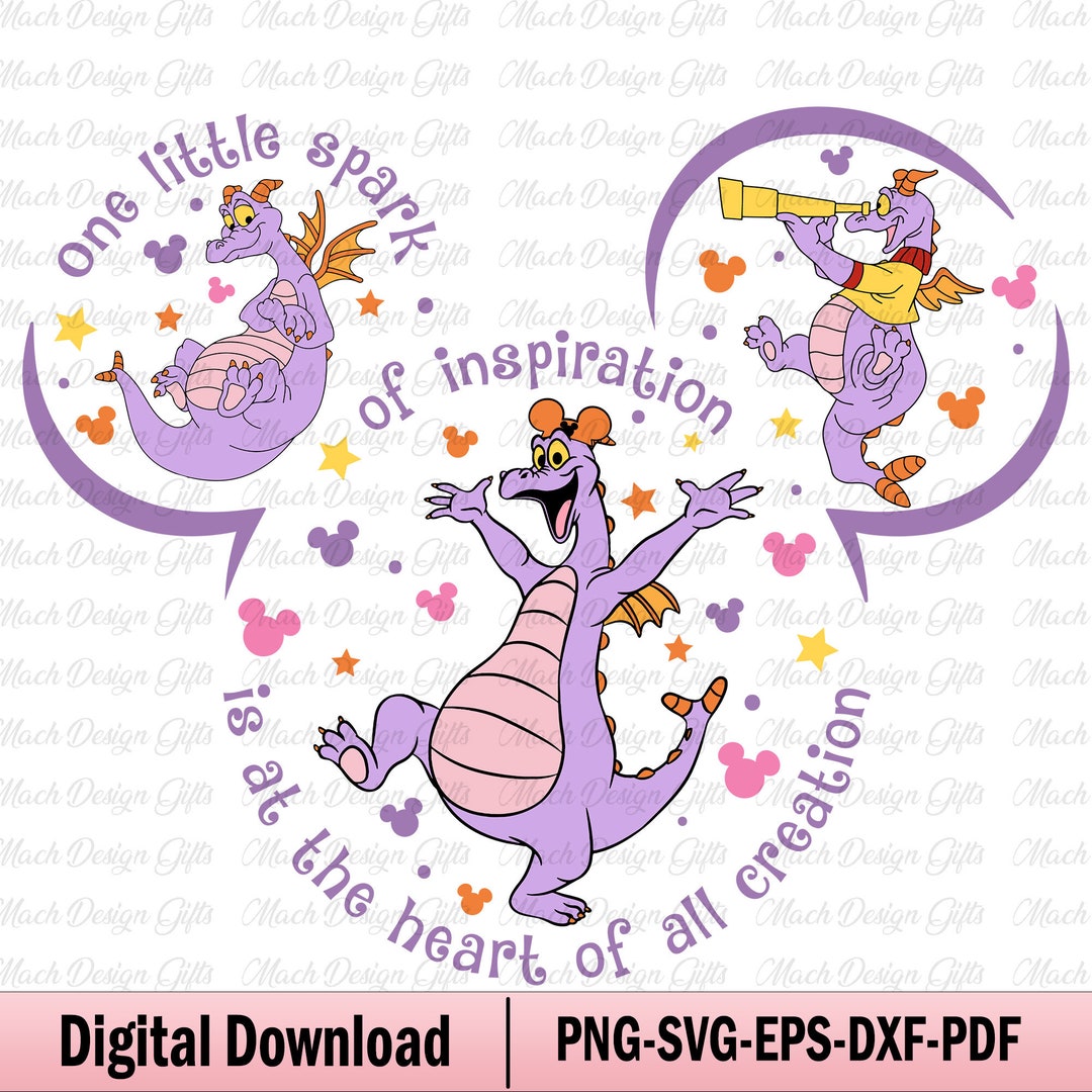 One Little Spark Svg, Figment Svg, Purple Dragon, Cartoon Characters ...