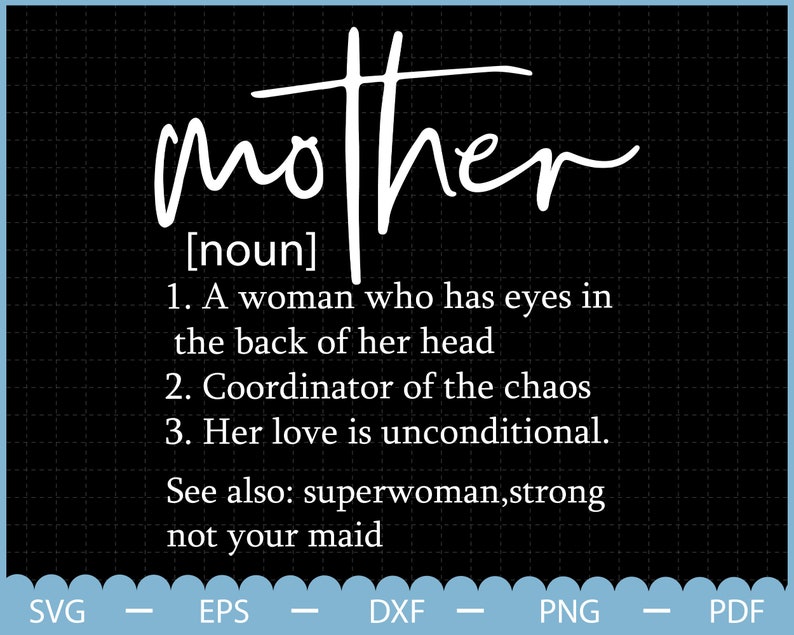 Mother Definition Svg Mother Noun Svg Mother's Day Gift - Etsy Canada