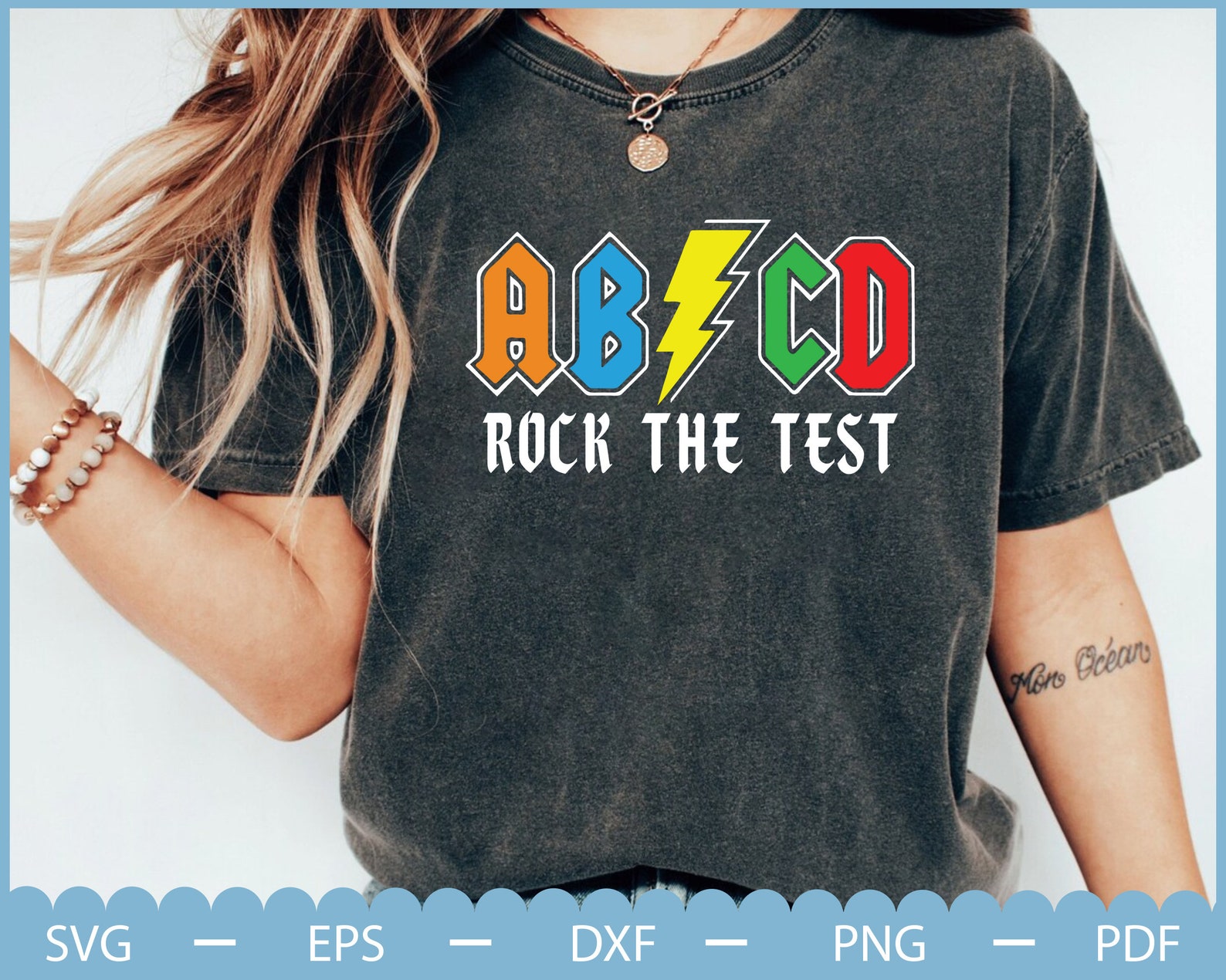 ABCD Rock the Test Svg, Abcd Teacher Svg, Test Day Svg, School Testing ...