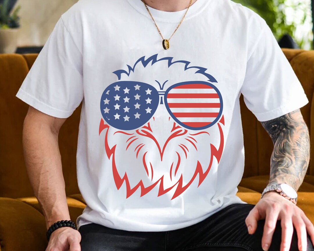 Eagle Glasses American Flag Svg, 4th of July Eagle Svg, Eagle Flag Svg ...