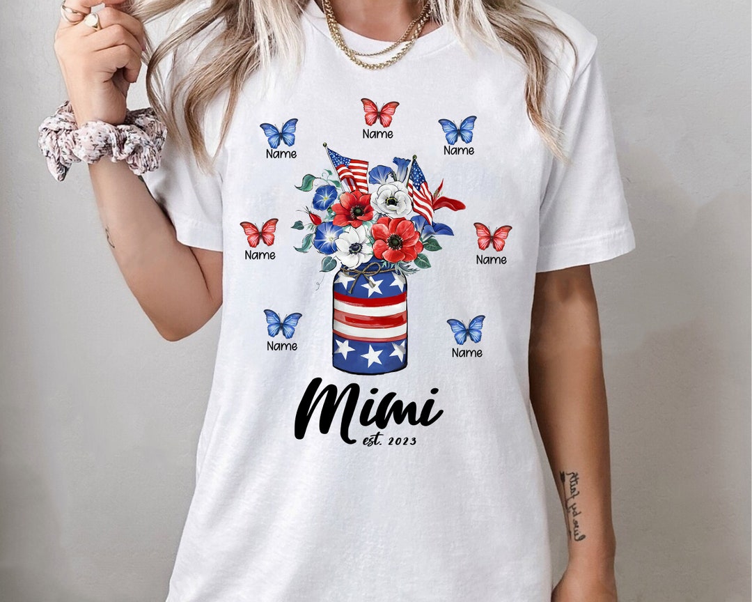 Personalized 4th of July Mimi Png, 4th of July Png, Mimi Flower With ...