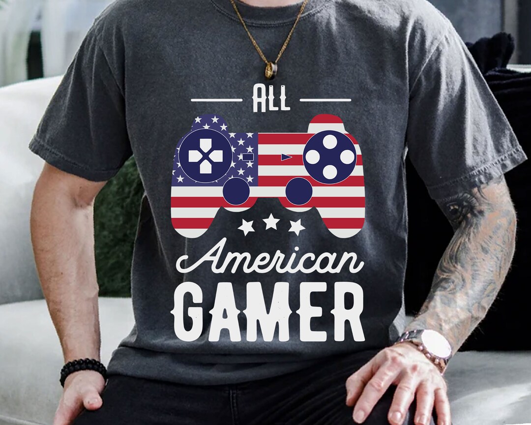 All American Gamer Svg, 4th of July Svg, American Flag Svg ...