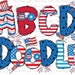4th of July Doodle Alphabet Bundle Png, 4th of July Alphabet Png ...