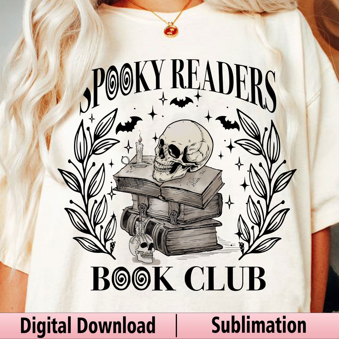 Spooky Readers Book Club Png, Halloween Png, Spooky Season Png, Retro ...
