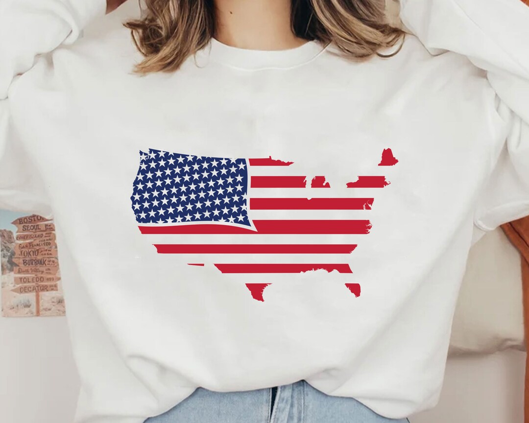 USA United States Map Flag Svg, 4th of July Svg, Happy 4th of July, Us ...