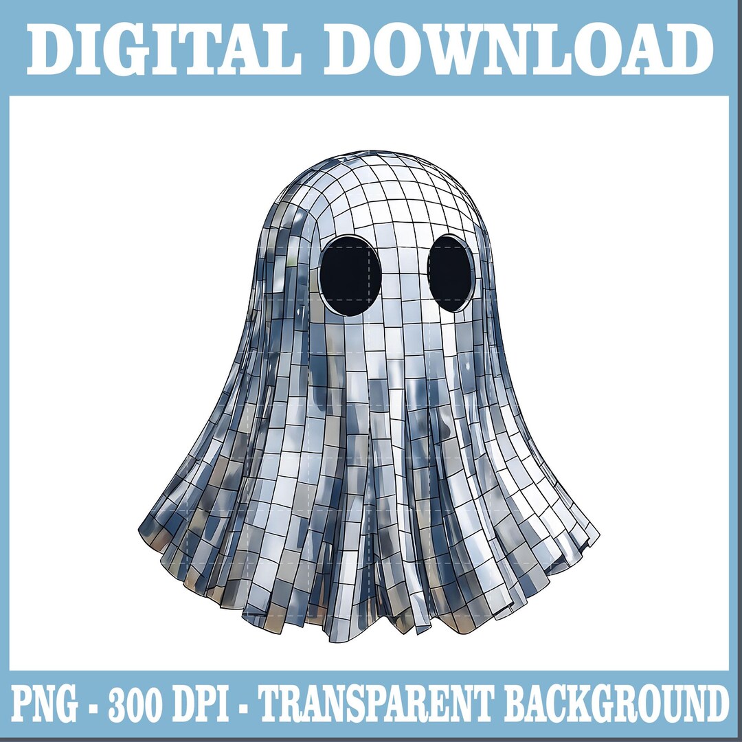 Spooky Disco Ghost Png, Halloween Mirrorball Ghost Clipart, Shiny Ghost ...