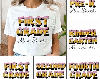 Personalized Teacher Png Bundle, Back to School Png Bundle, School ...