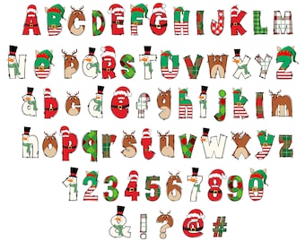 Christmas Alphabet Christmas Letters Christmas Clipart - Etsy