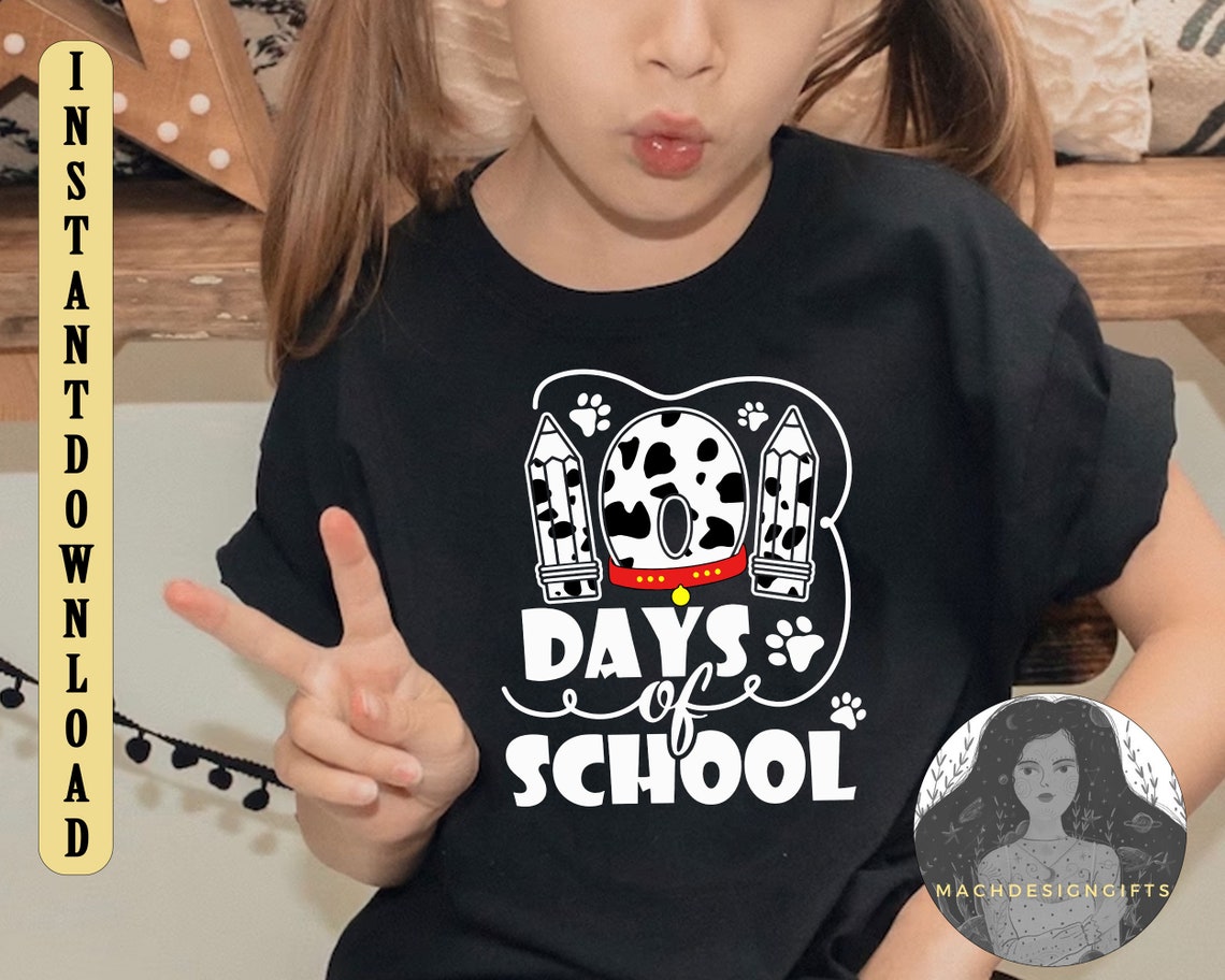 100 Days of School 101 Day Smarter Svg Dalmatian Dog Shirt - Etsy