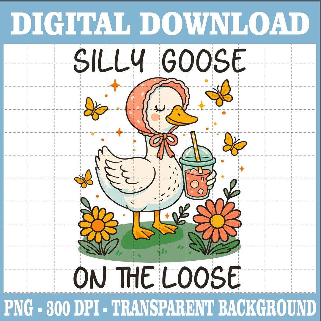 Silly Goose on the Loose Png, Cute Goose Png, Funny Farm Animal Png ...