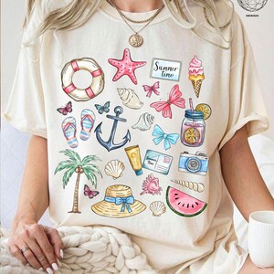 Summer Doodle Png, Summer Vibes Png, Beach Vacation Png, Tropical ...