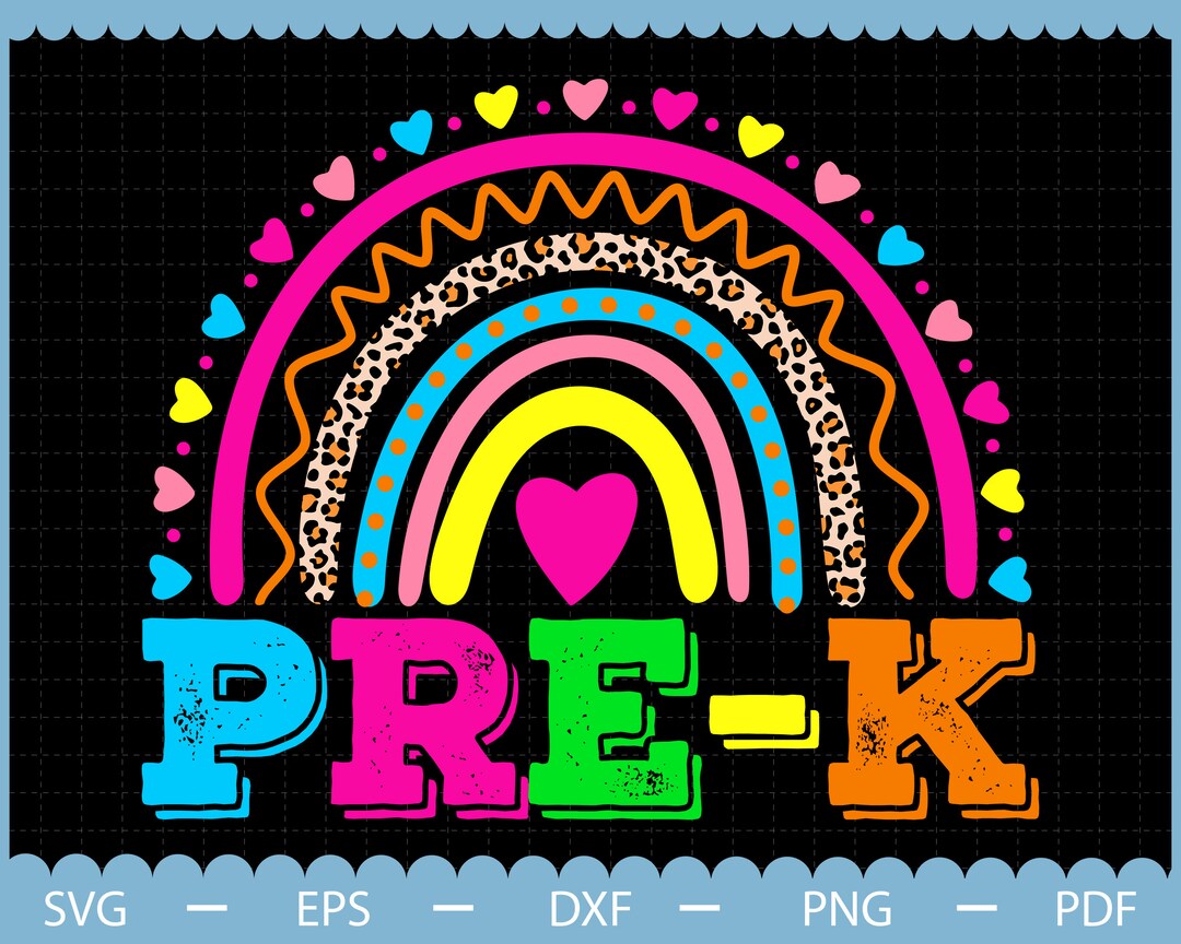 Back to School Rainbow Pre-k Svg, Hello School Svg, First Day of School ...