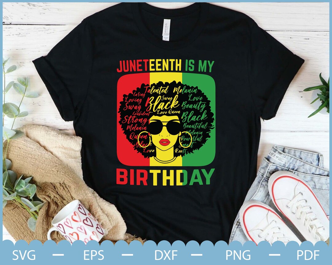 Juneteenth Birthday Svg, Born on June 19th 1865, Juneteenth Svg, Black ...