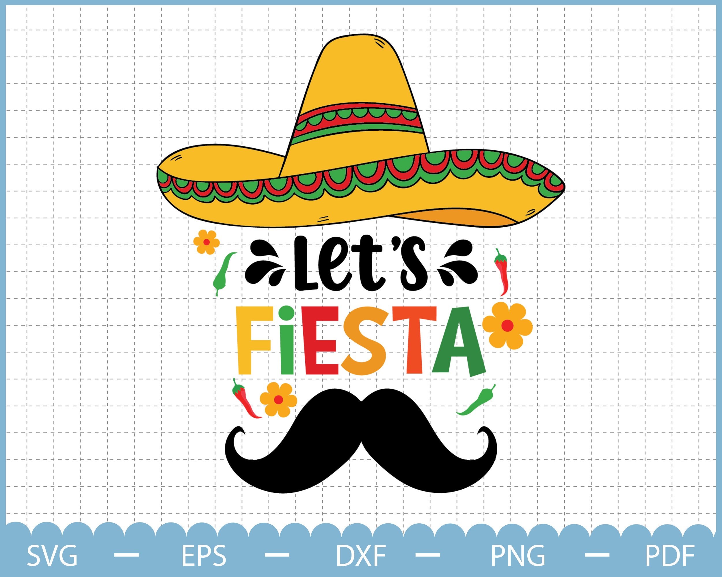 Lets Fiesta Svg Mexican Hat Sombrero Svg Funny Cinco De Etsy Australia