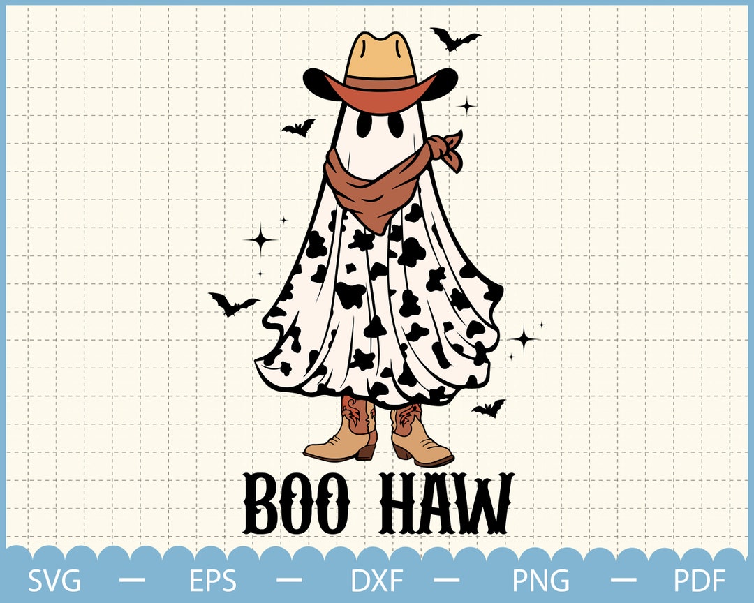 Boo Haw Svg, Western Halloween Svg, Spooky Svg, Retro Halloween Svg ...