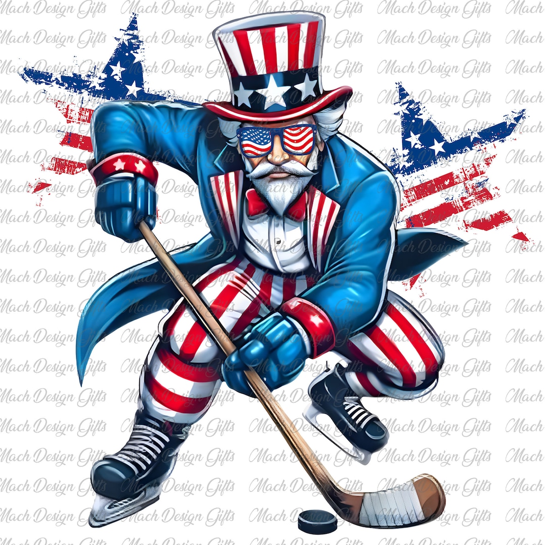 Patriotic Uncle Sam Hockey PNG, 4th of July Png, Uncle Sam Shirt ...