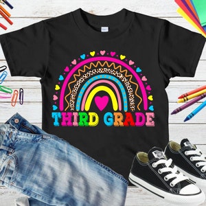 Back to School Rainbow Third Grade Svg, Hello School Svg, First Day of ...