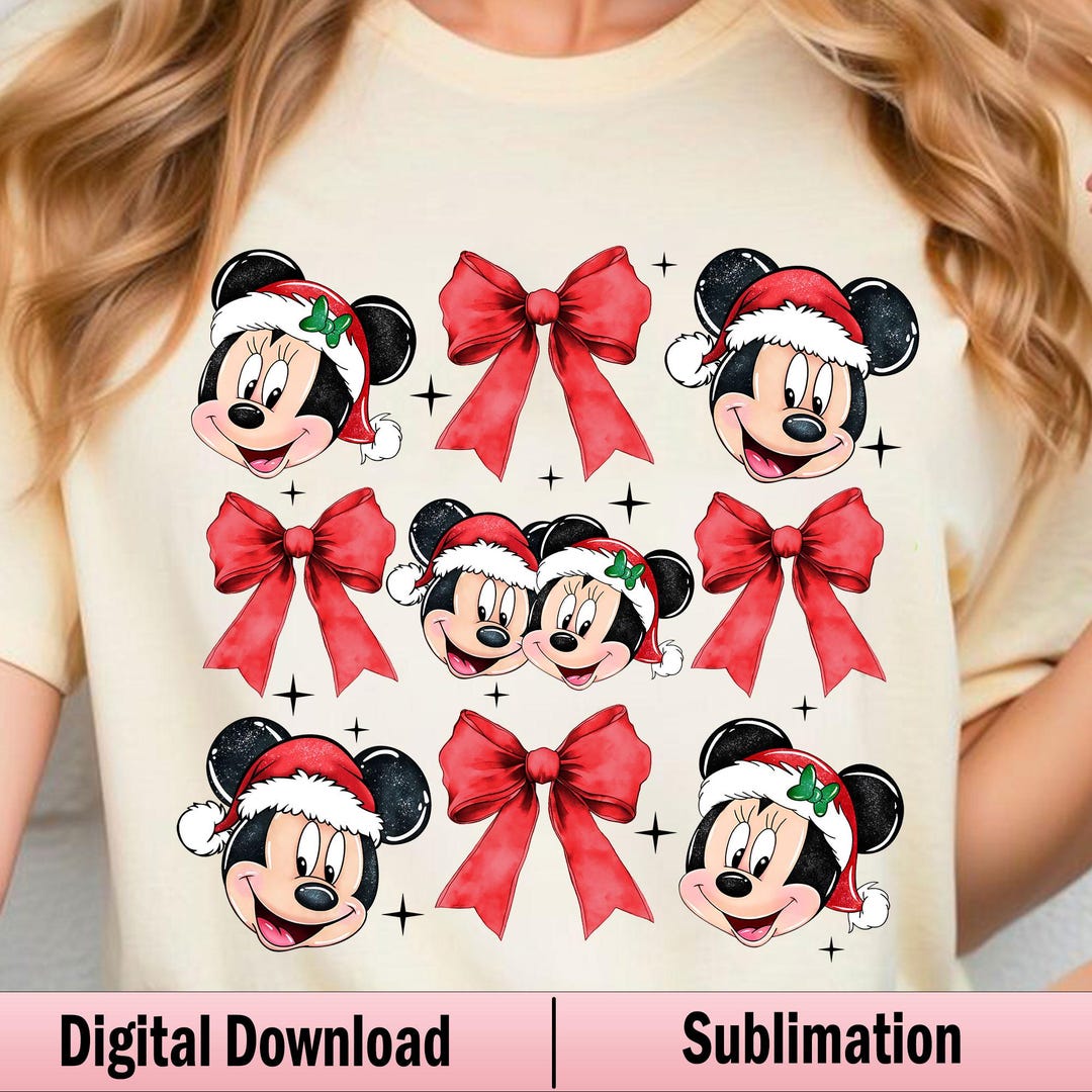 Mouse Christmas Coquette Bow Png, Merry Christmas Png, Sata Claus Png ...