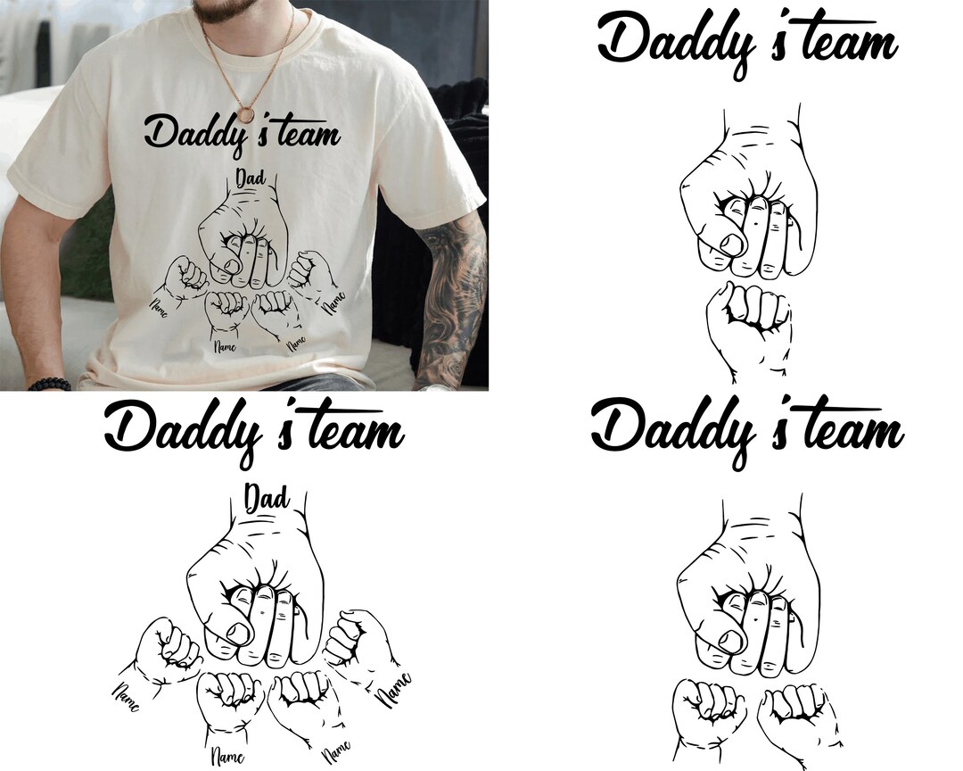 Personalized Daddys Team Png, Father's Day Png, Fathers and A Child ...