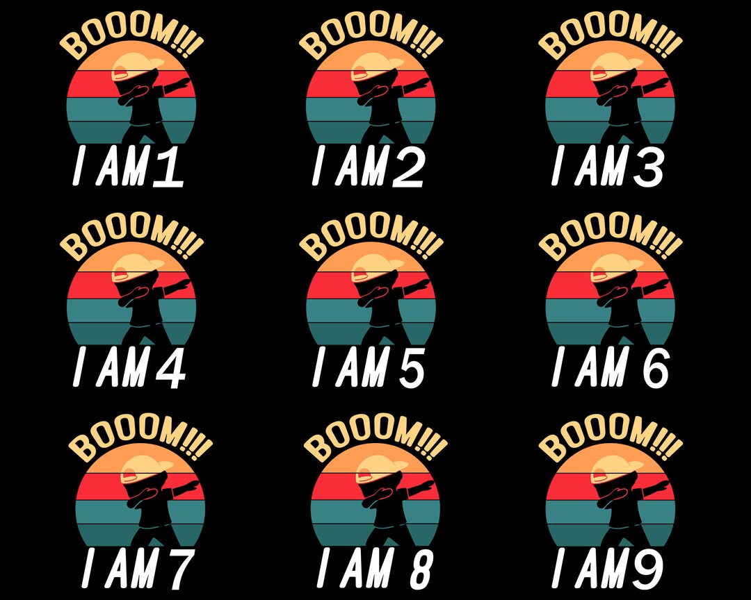 Boom I Am Svg Bundle, Kids Dabbing Birthday Svg, Years Old Birthday ...