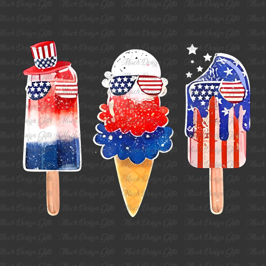 4th of July Ice Creams Png, 4th of July Png, Independence Day Png, USA ...