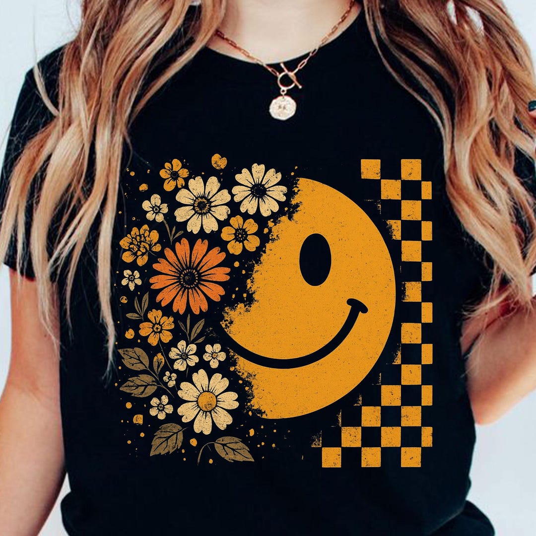 Floral Fall Smiley Face Png, Fall Png, Fall Pumpkin Sublimation Png ...