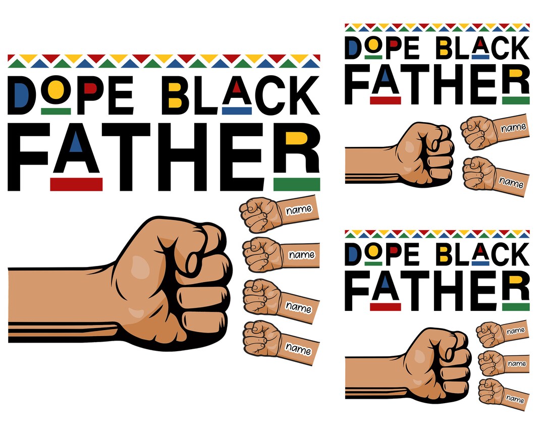 Personalized Dope Black Father Png, Father's Day Png, Custom Dad With ...
